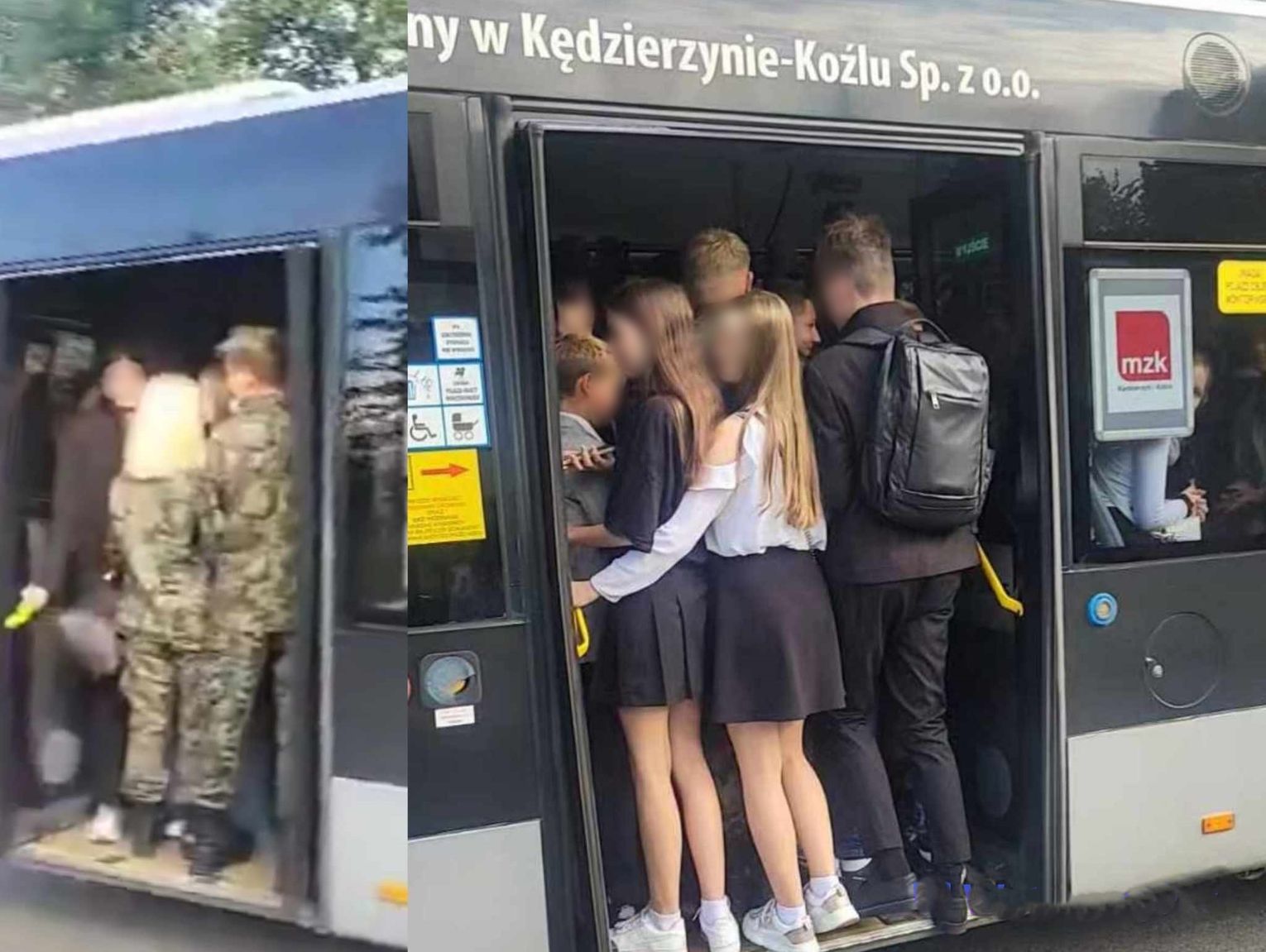 Kto ma szczęście wraca w ścisku, inni czekają na kolejny autobus ...