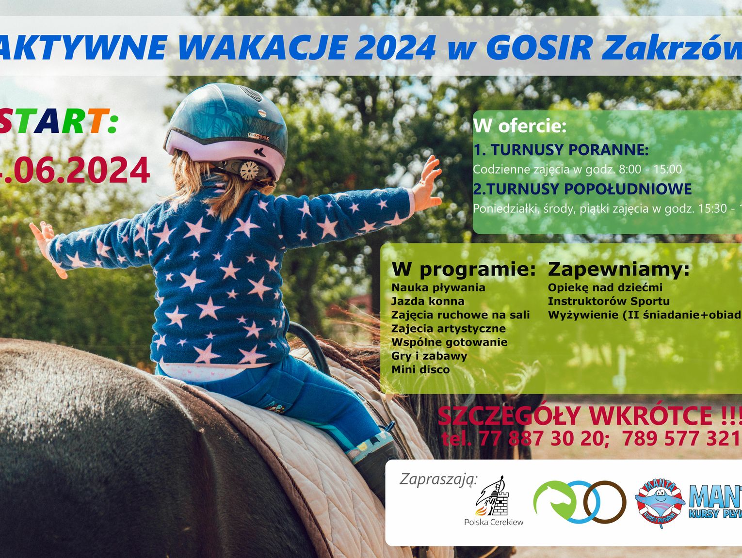 Zajęcia na basenie, jazda konna, gotowanie i mini disco. GOSiR w ...